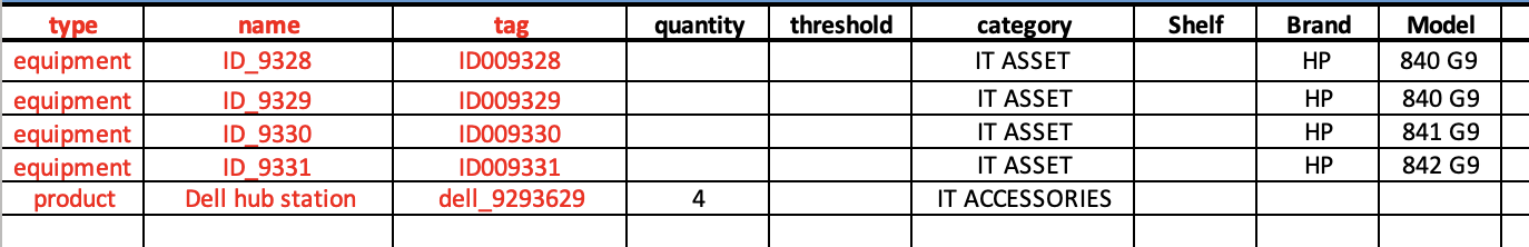 Excel Import – Creating references – K Inventory