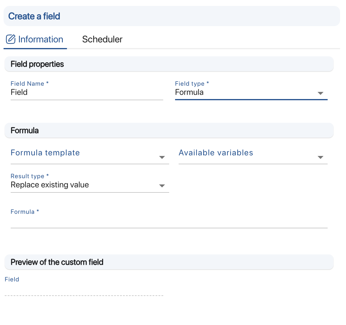 Create a formula field – K Inventory